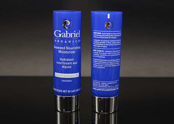 reusable squeeze Plastic Cosmetic Tubes with gold , silver buttom / screw on cap