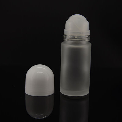 50ml Fogging Glass Roll On Deodorant Empty Bottle With PP Cap And Holder