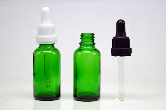 1oz Green Blue Glass Empty Essential Oil Bottles , 30ml Serum Dropper Bottle