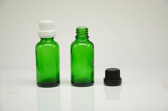 1oz Green Blue Glass Empty Essential Oil Bottles , 30ml Serum Dropper Bottle