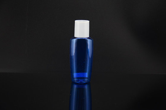 Empty Plastic 1oz Pet Clear Bottle Blue Cosmetic Cream Containers With Screw Cap