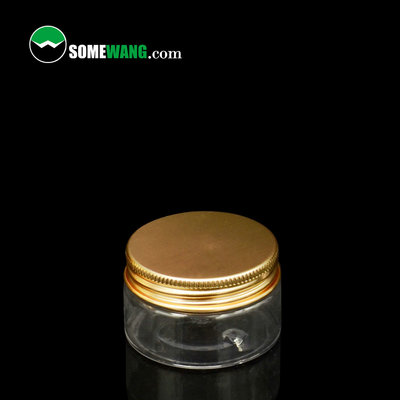 Gold Screw Cap Clear Pet Jars , Plastic Bottles And Jars For Cosmetics