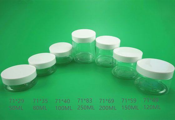 PET Round Plastic Cosmetic Jars / Empty Cream Jars Environmental