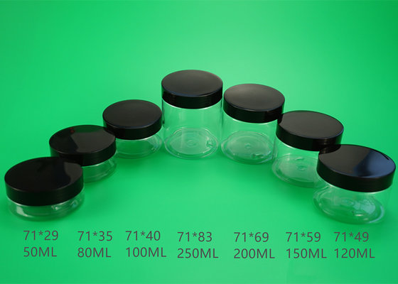 PET Round Plastic Cosmetic Jars / Empty Cream Jars Environmental