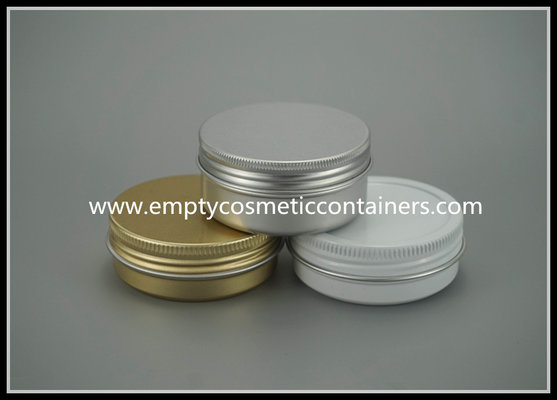 Stackable 50G Aluminum Jars / Empty Makeup Jars With Lids OEM