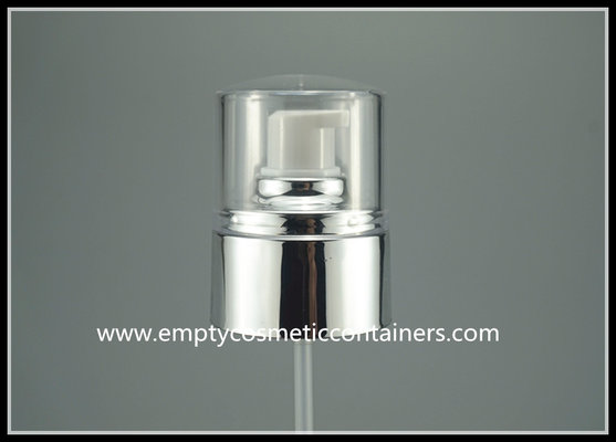 Sliver Plastic Soap Bottle Pumps Refillable With Transparent Dust Cap