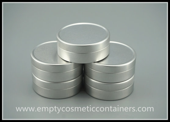 Round Silver Aluminum Cosmetic Containers Aluminum Spice Tins