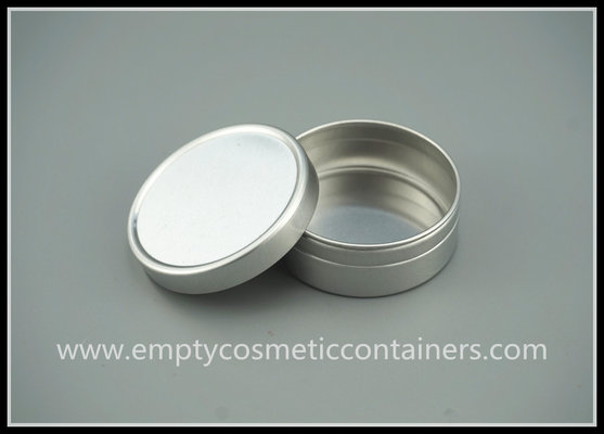 Round Silver Aluminum Cosmetic Containers Aluminum Spice Tins