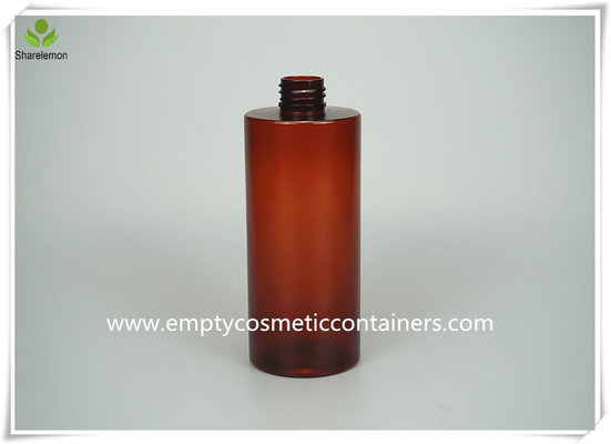 Cylinder Empty Plastic Amber Pump Bottle 300ml Recyclable Customized