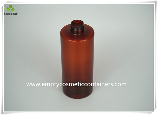 Cylinder Empty Plastic Amber Pump Bottle 300ml Recyclable Customized