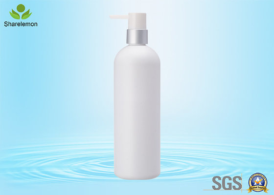450ml White Cylindrical Plastic Containers / Pe Plastic Bottle For Hotel Shampoo