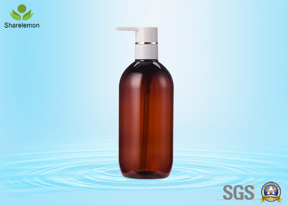 Customized 500ml Plastic Pump Bottles , PET Empty Cosmetic Bottle