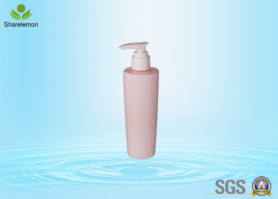 Pink 220ML Plastic Body Wash Pump Bottles For Cosmetic Packaging , Soap Bottle