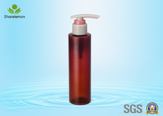 Amber Plastic Pump Bottles , Empty Cosmetic Container for Essential Oils 150ml