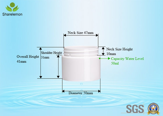 50ml White Plastic Cream Jars with Aluminum Lids For Cosmetic