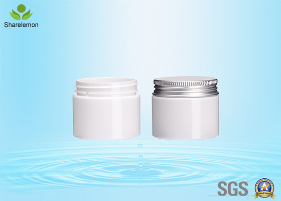 50ml White Plastic Cream Jars with Aluminum Lids For Cosmetic