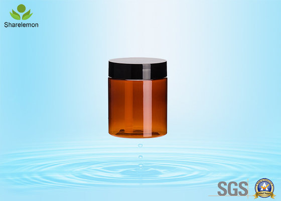 80ml Amber Plastic Jars With Black Cap For Tea or Food Packaging