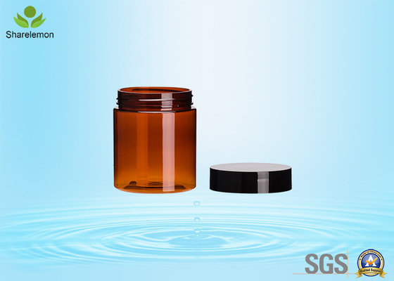 80ml Amber Plastic Jars With Black Cap For Tea or Food Packaging