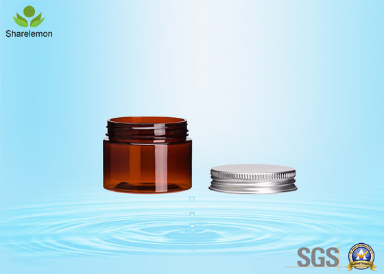 40ml PET Cylinder Wide Mouth Jar With Aluminum Cap For Hand Cream