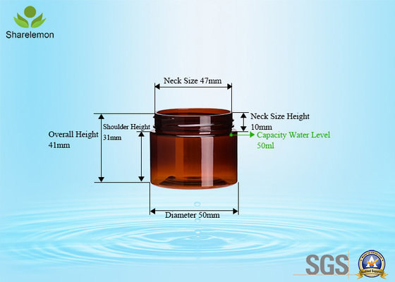 50ML Smooth Bright Surface Plastic Cosmetic Jar For Pure Essential Oil