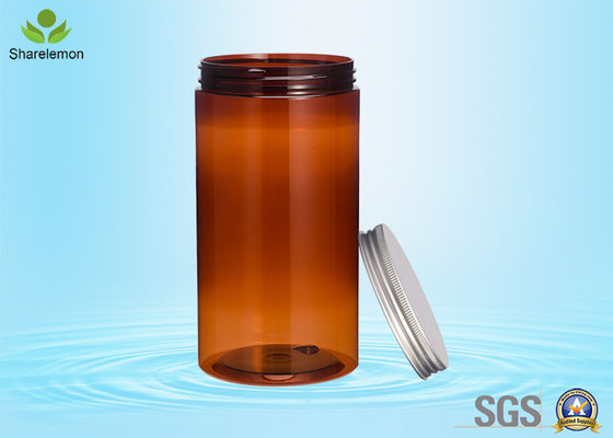 Large Capacity Food Storage Jar / Plastic Cream Jar with Sliver Lids 1000ml