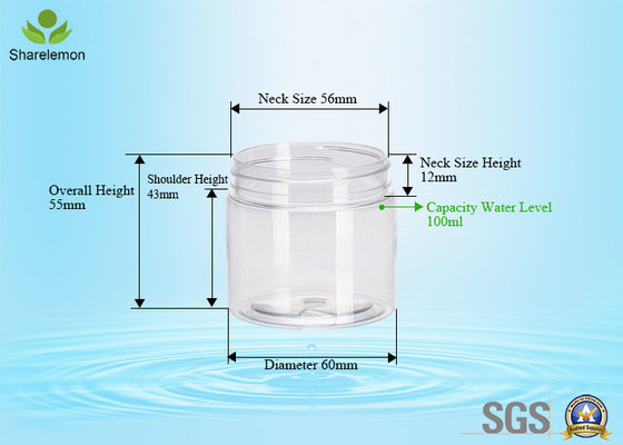 Transparent 100ml Plastic Cream Jars For Shaving Cream Packaging