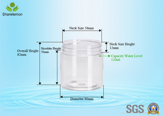 120ML Straight Side Moisturiser Plastic Jar With Plastic Cap For Packing