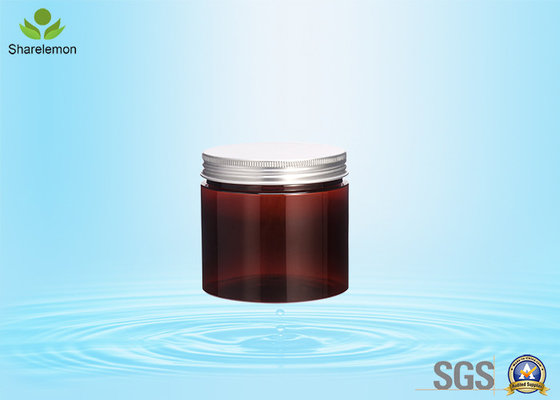 400ml Amber Plastic Cream Jar with Aluminum Lids for Cosmetic Packing