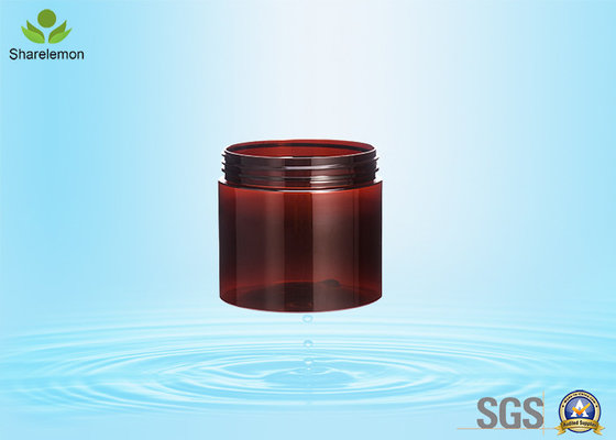 400ml Amber Plastic Cream Jar with Aluminum Lids for Cosmetic Packing