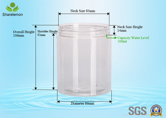 Clear 500ml Pet Plastic Cream Jars for Salon Hair Dye Packaging