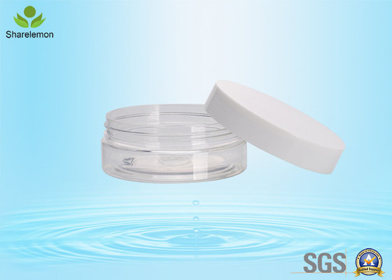 100ml Transparent Plastic Cosmetic Cream Jars with Black PP Cap