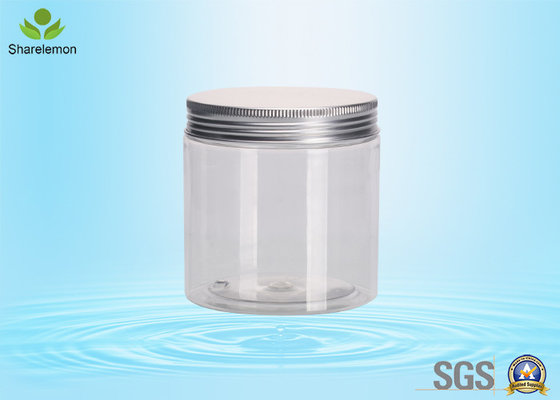 400ml Clear Plastic Cream Jar / Plastic Cosmetic Container with Aluminum Lids