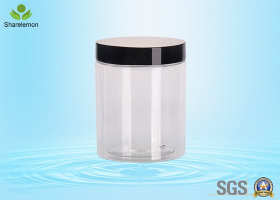 500ml Transparent Plastic Cream Jar , Plastic Cosmetic Jar with White Cap