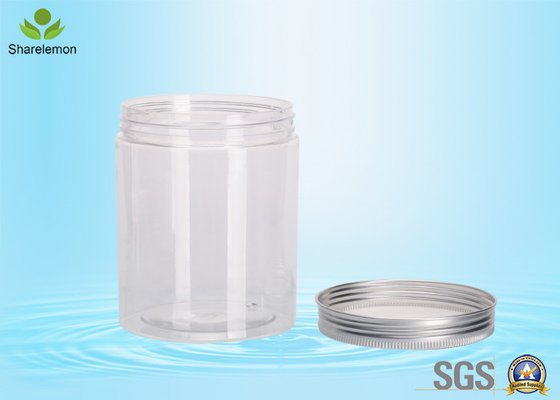 500ml Transparent Plastic Cream Jar , Plastic Cosmetic Jar with White Cap