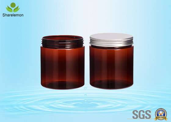 500ml Round Shape Plastic Cosmetic Jar With Silver Cap For Scrub Cream