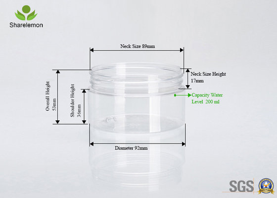 Round Empty 200ML Cream Plastic Jar,Clear Plastic Cream Jar,Cosmetic Plastic Jar