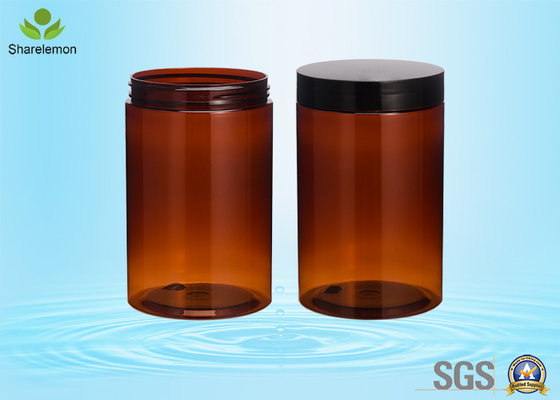 800ml Empty Cosmetic Bottles / Amber Plastic Cream Bottles for Food / Cookie Packaging