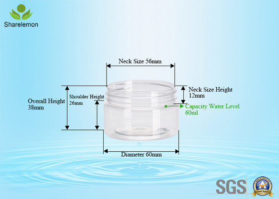 60ml Transparent PET Cosmetic Jars for Lady Face Cream Packing