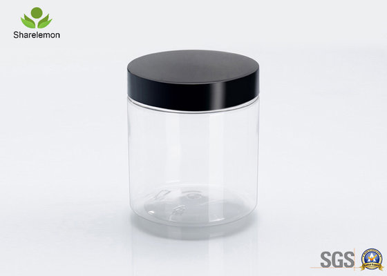 Clear 500ml Plastic Cream Jar Plastic Cosmetic Jar with Different Color Cap