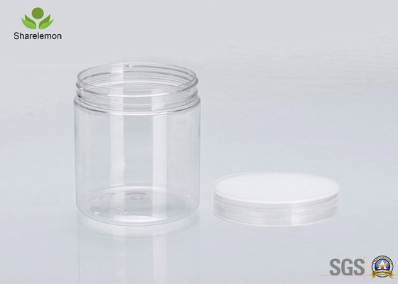 Clear 500ml Plastic Cream Jar Plastic Cosmetic Jar with Different Color Cap