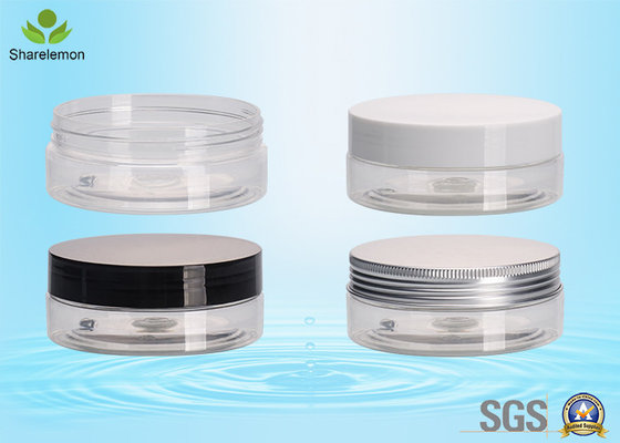 100ml Transparent Plastic Cream Jars with Aluminum Cap for Face Cream