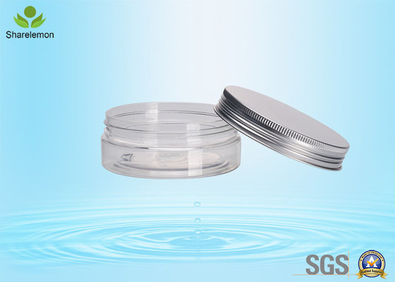100ml Transparent Plastic Cream Jars with Aluminum Cap for Face Cream