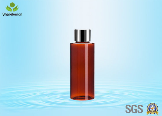 Amber Plastic Empty Cosmetic Bottles with Pump Sprayer or Screw Cap for Cosmetics 100ml