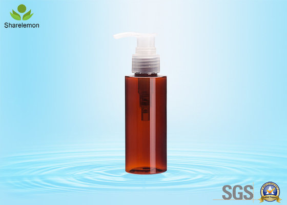 Amber Plastic Empty Cosmetic Bottles with Pump Sprayer or Screw Cap for Cosmetics 100ml
