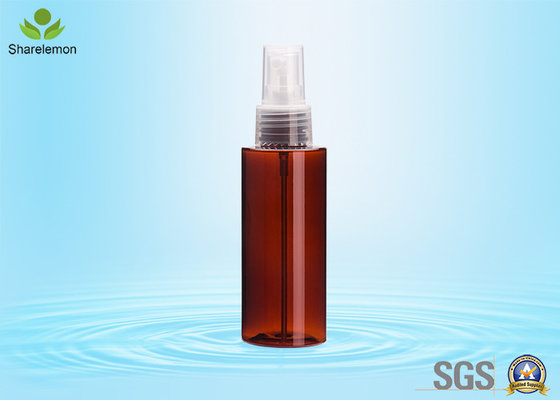 Amber Plastic Empty Cosmetic Bottles with Pump Sprayer or Screw Cap for Cosmetics 100ml