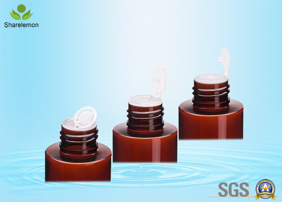 Amber Plastic Empty Cosmetic Bottles with Pump Sprayer or Screw Cap for Cosmetics 100ml