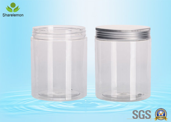 500ml Clear Colored Plastic Cosmetic Jars with Three Color Caps