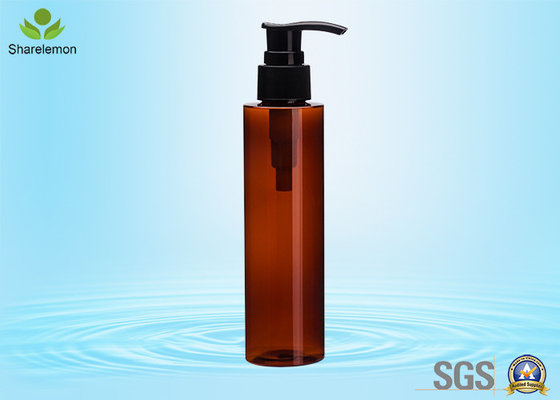 150ML Amber Plastic Lotion Pump Bottles / Empty Cosmetic Bottle with Pump Sprayer