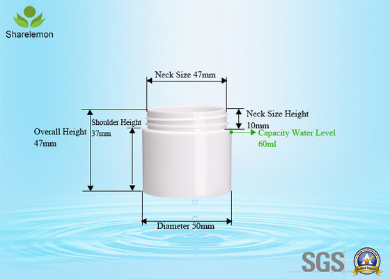 60ml White Color PET Cosmetic Jars for Face Cream Packing Environmental
