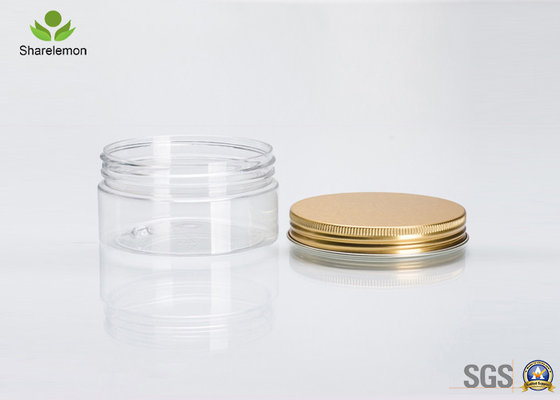 150ml Pet Plastic Round Jars with Aluminum Lids , Empty Cosmetic Jars And Containers